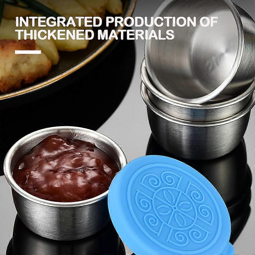 6pcs Stainless Steel Sauce Containers Multipurpose Sealed Sauce Cup for ...