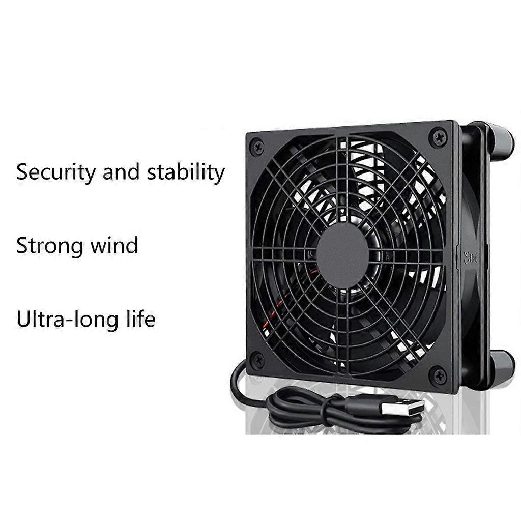 Compact DC5V 120mm USB Cooling Fan for Router Modem Receiver DVR TV Box ...