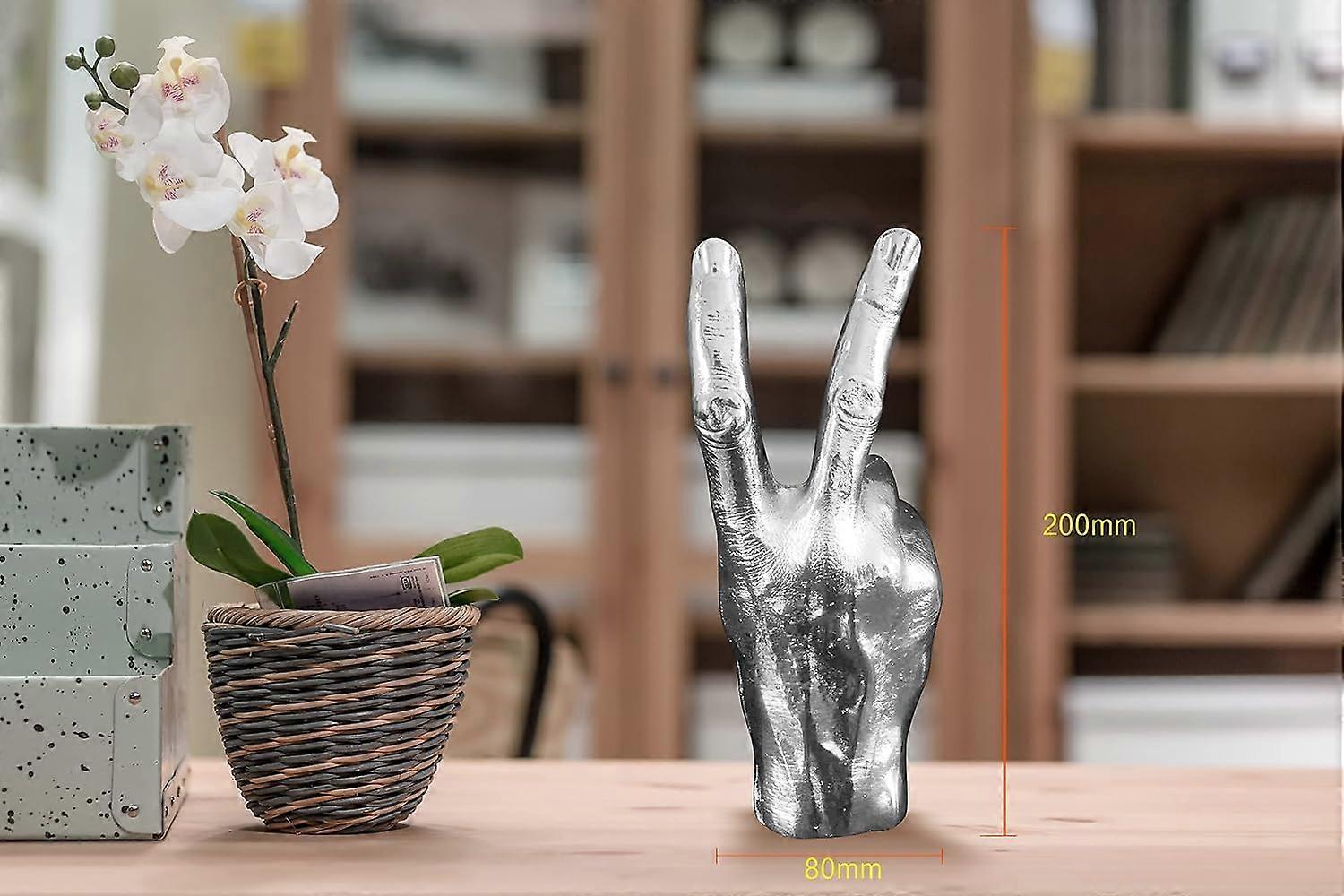 Silver Polyresin Hand Gesture Desk Statues Finger Sculpture Decor ...