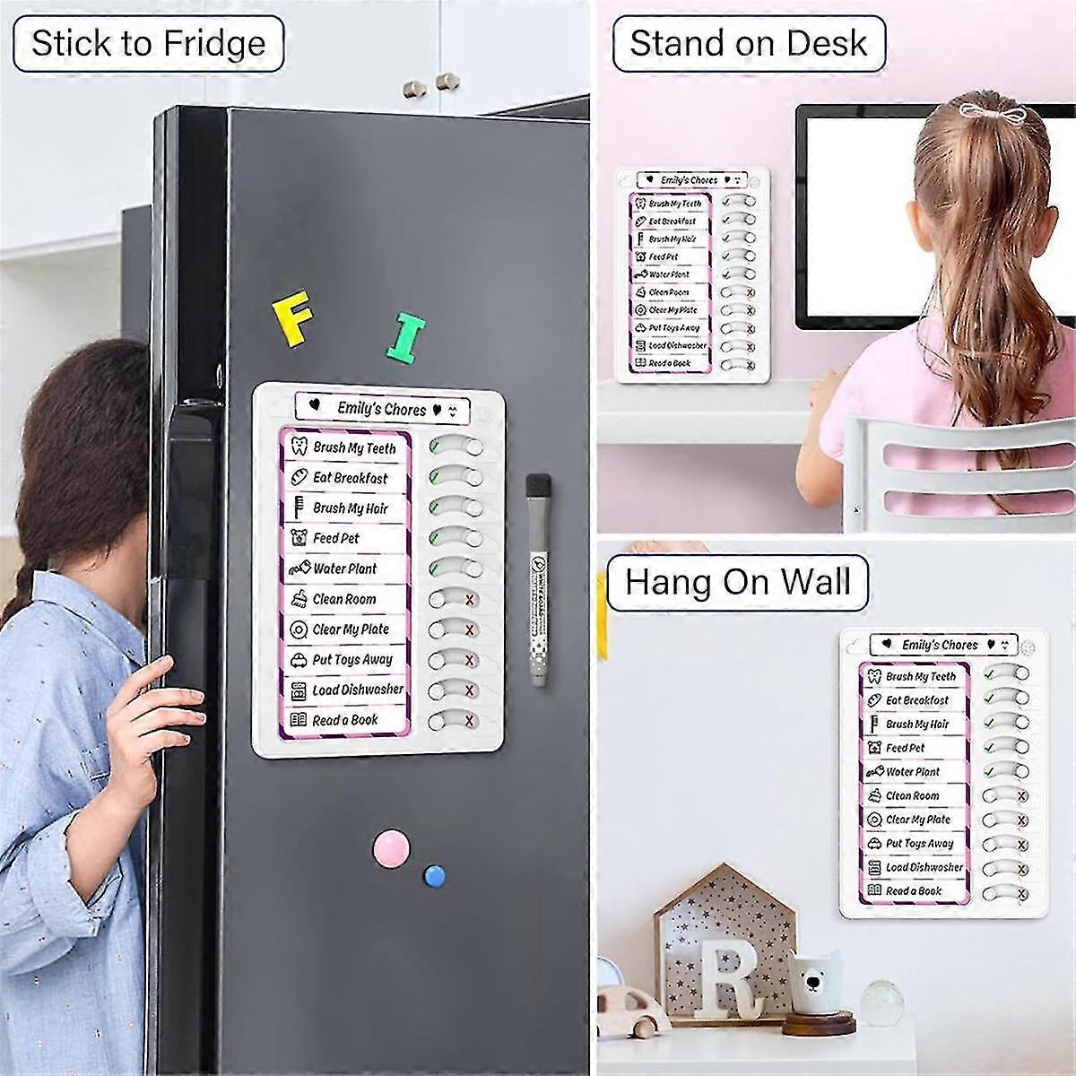 Erasable Chore Chart For Kids Multiple Kids Chore Board For Kids Task ...