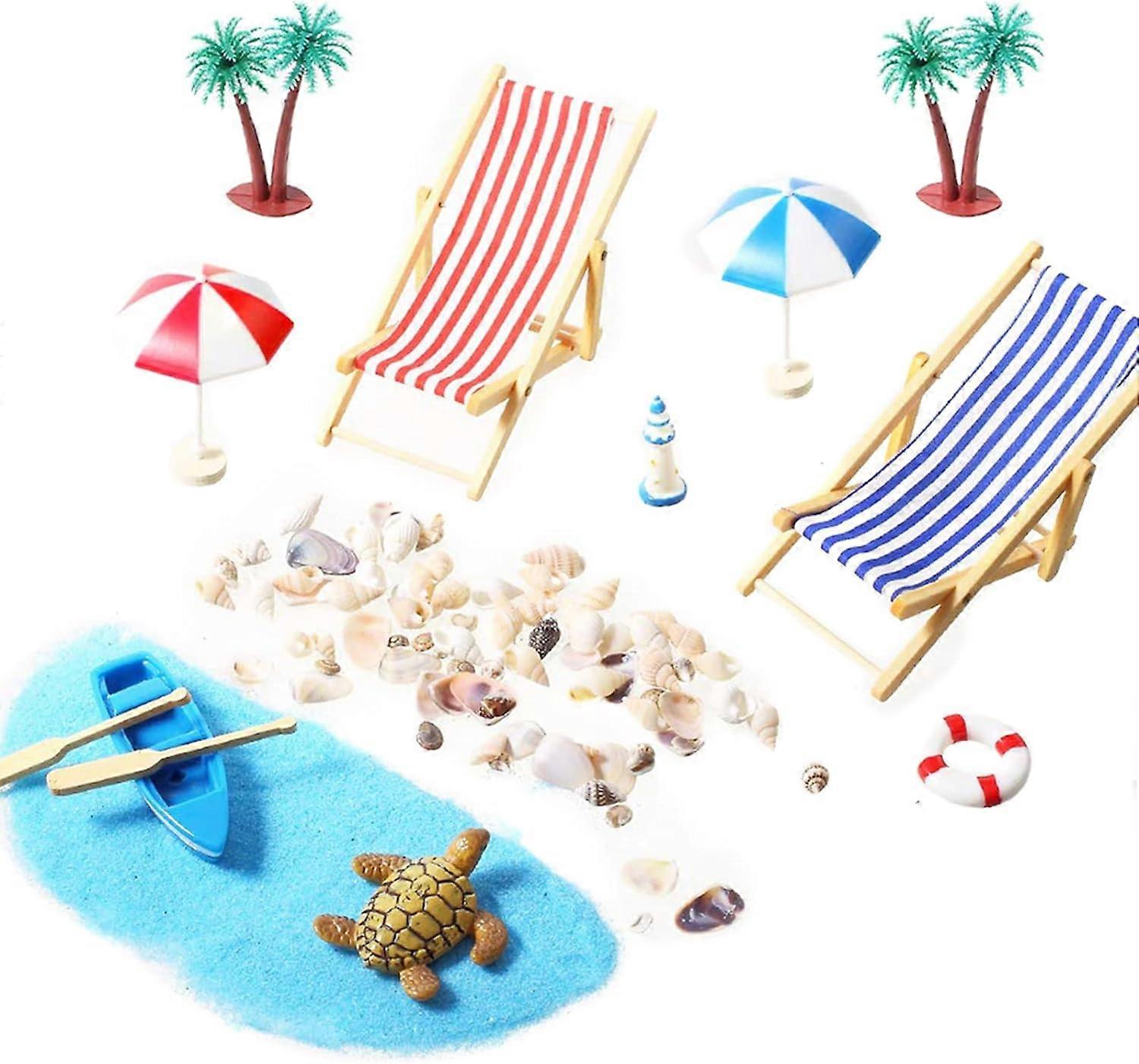 22 Pcs Beach Micro Landscape Miniature Decorations Mini Beach ...