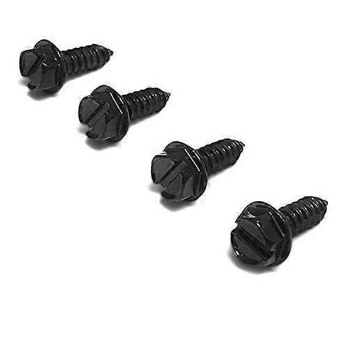 Black Number Plate Screw Kit - 4 Piece Set of Fasteners for Front and ...