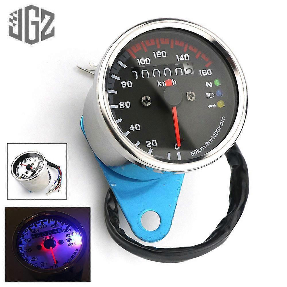 Motorcycle Speedometer Stainless Steel Instrument Tachometer LED ...