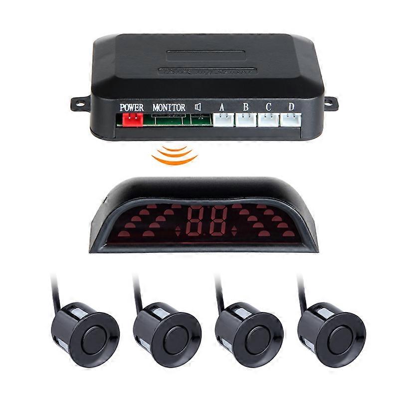 LED Wireless Parking Sensor Kit Parktronic 4 Sensors Auto Car Reverse ...