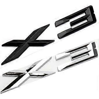 3D ABS Black Chrome Car Letters Rear Trunk Badge X3 Logo For BMW X3 F25 ...