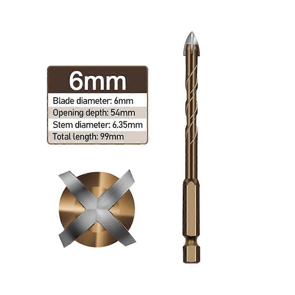 Hexagonal Shank Spiral Groove Cross Ceramic Glass Drill Bit Tool ...