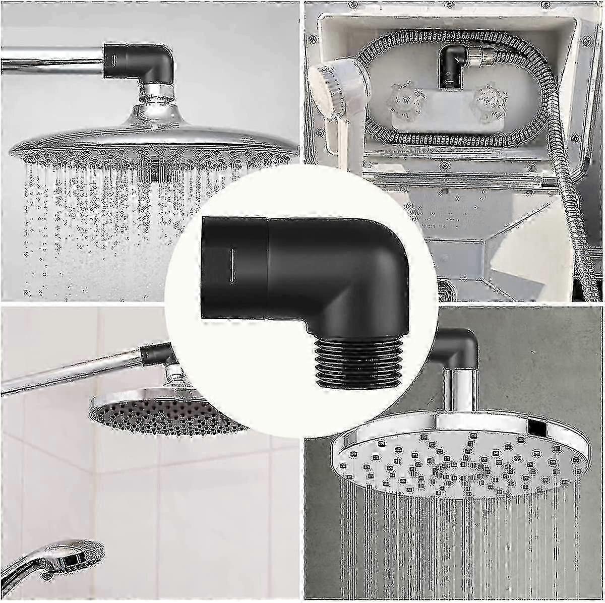 Hand Shower Elbow Adapter For 90 Degree Shower Arm Matte Black | Fruugo UK