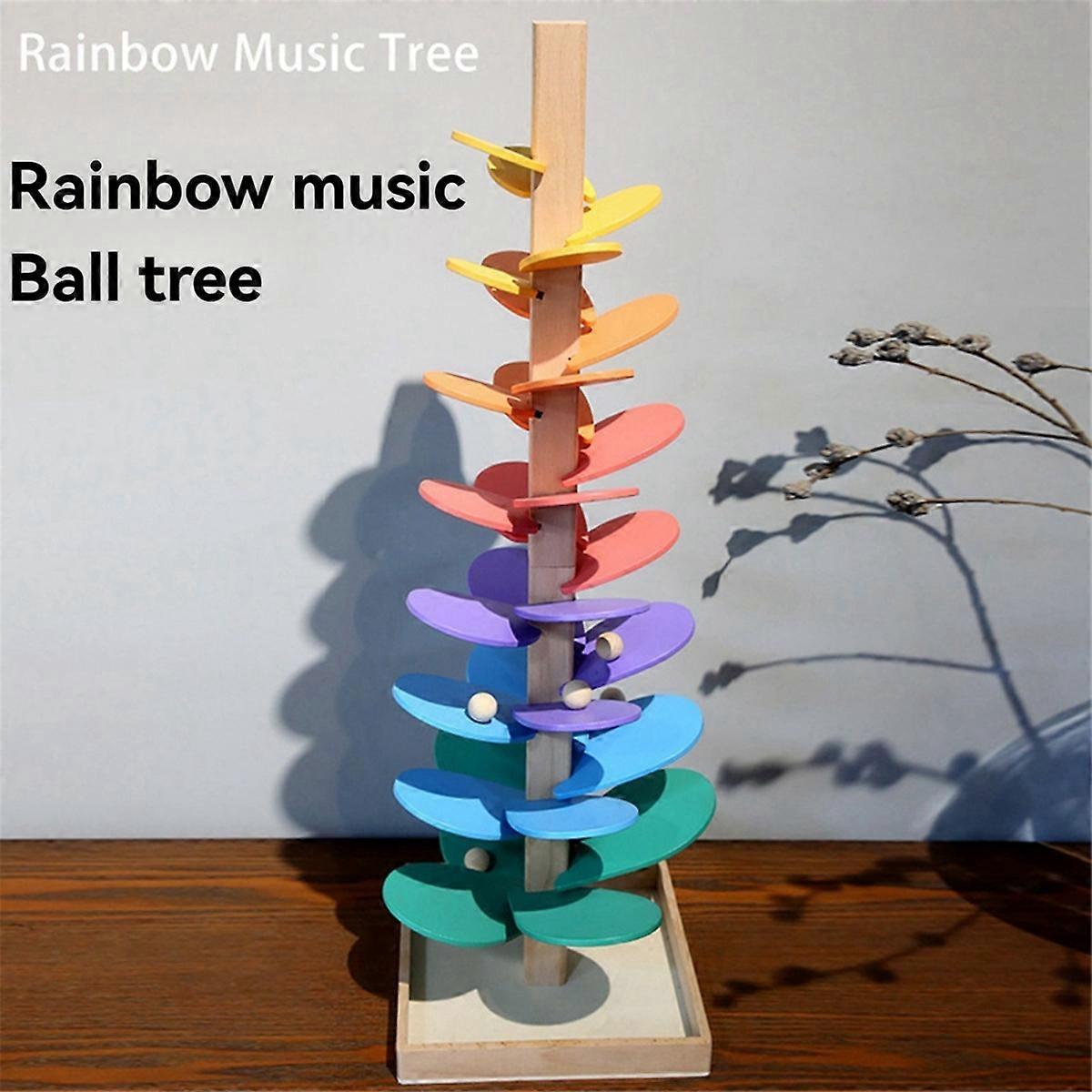 Wooden Building Blocks Set - Educational Tree Petal Ball Track for ...