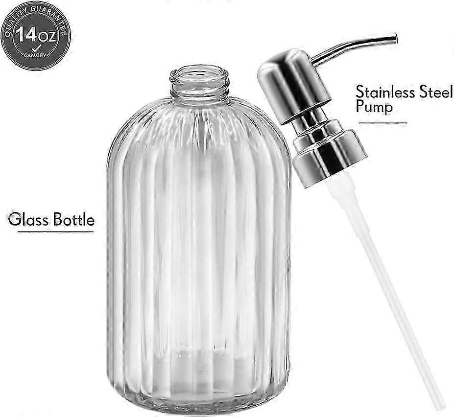 ap Dispenser - 2 Pack 14 Oz Glass Soap Dispenser with Rust Proof ...