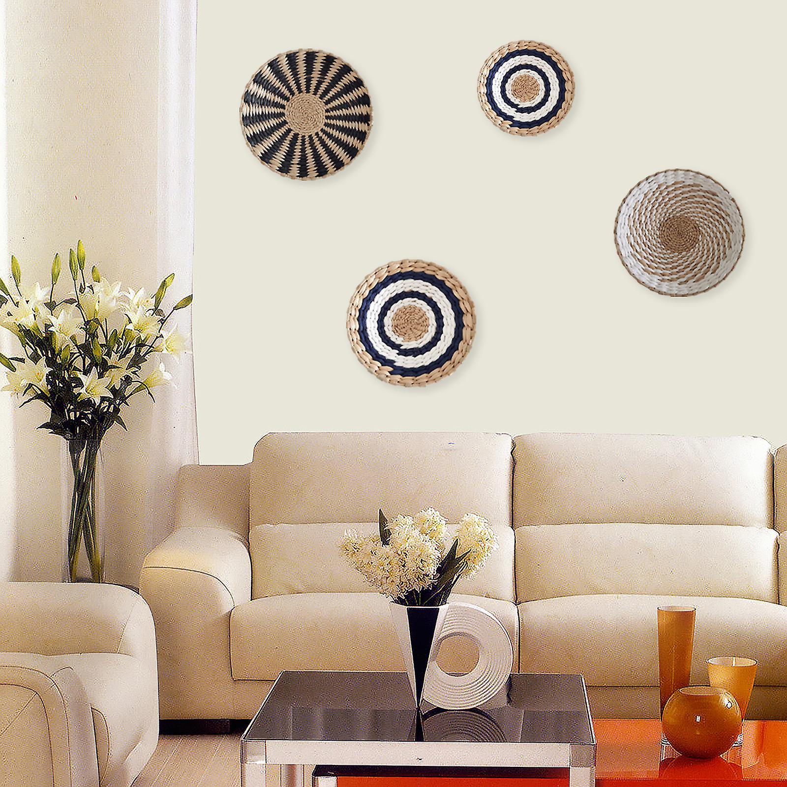 Boho Wall Basket Decor Geweven unieke zeegras rieten hangende manden ...