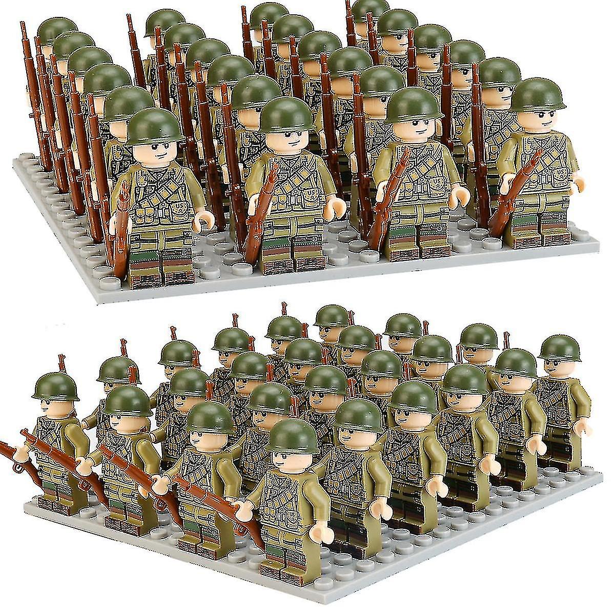 24 Pcs Figures Building Blocks - France German Soviet Us Uk Soldiers ...