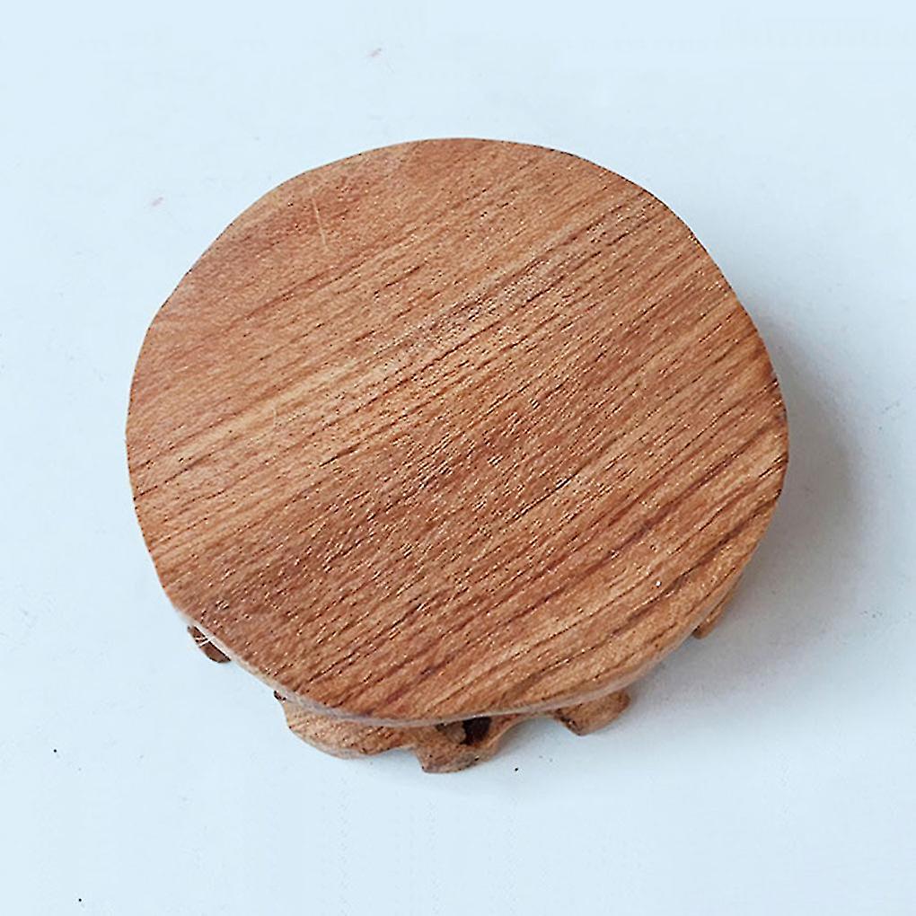 Wooden Base Round Stable Figurines Stand Clear Texture Pedestal Craft ...