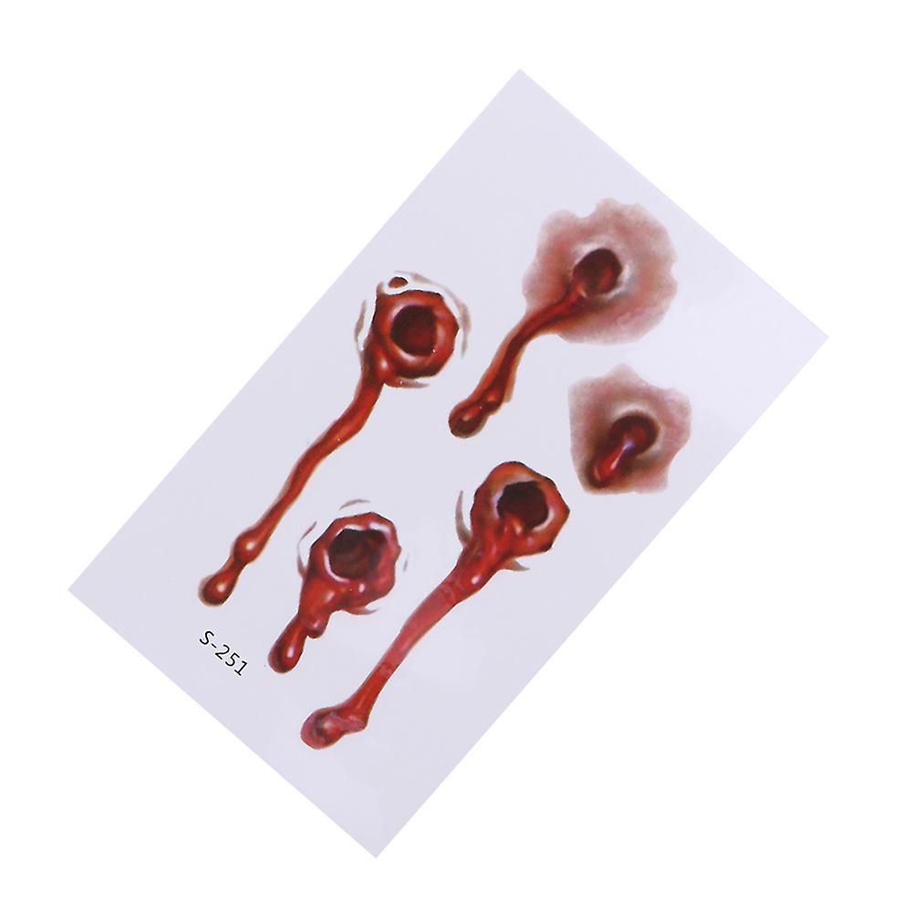 3pcs Halloween Bloody Bullet Wounds Scars Stickers Decals Waterproof ...