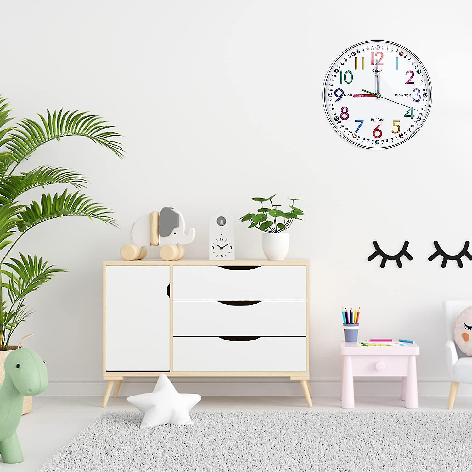 Analog Learning Clock For Kids - Children's Wall Clock - Educational ...