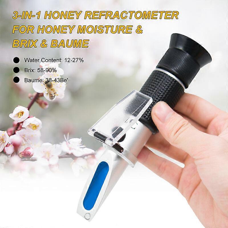 3 in 1 Portable Honey Refractometer for Honey Moisture and Brix ...