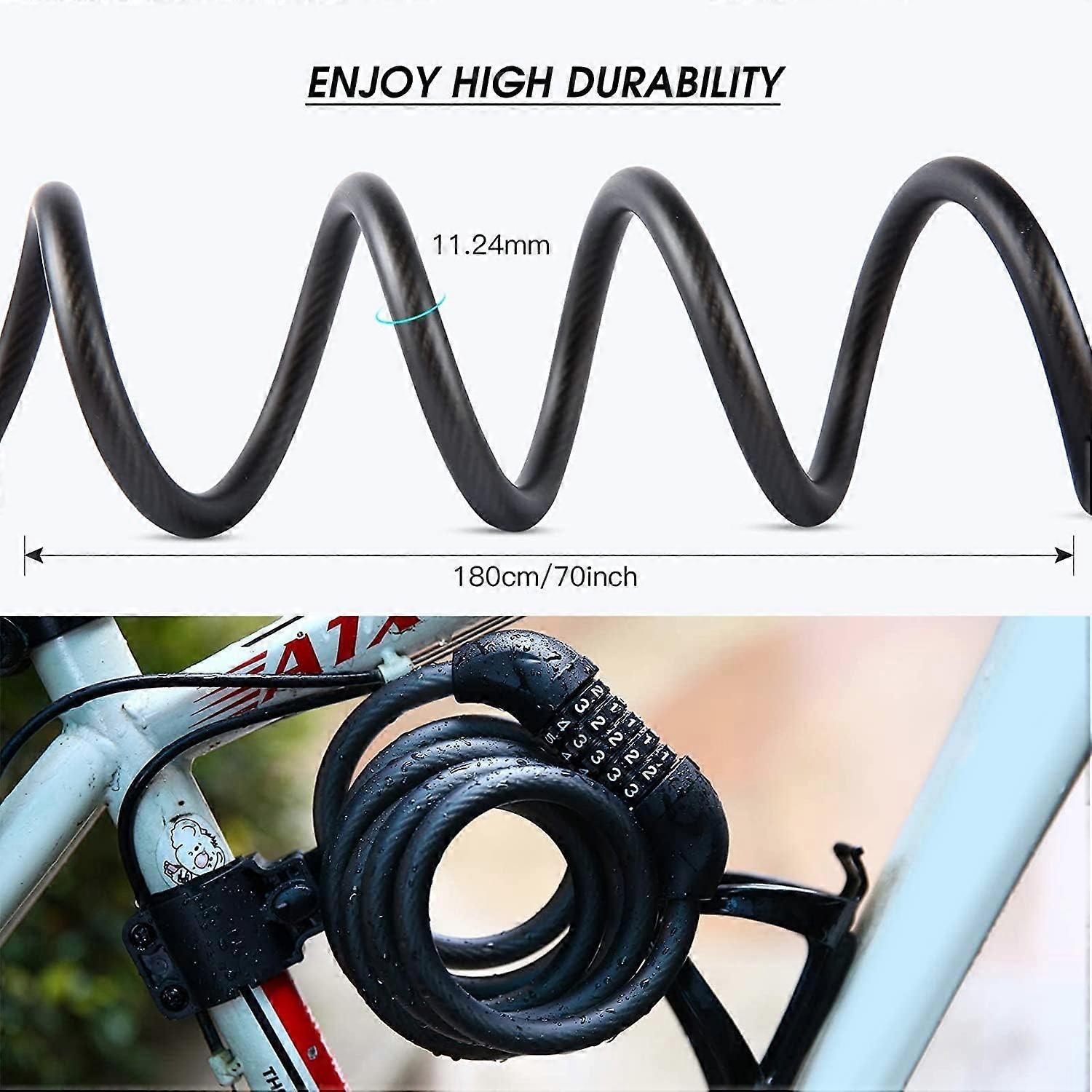 Bike Lock Cable Bicycle Lock - Cycle Lock High Security Combination ...