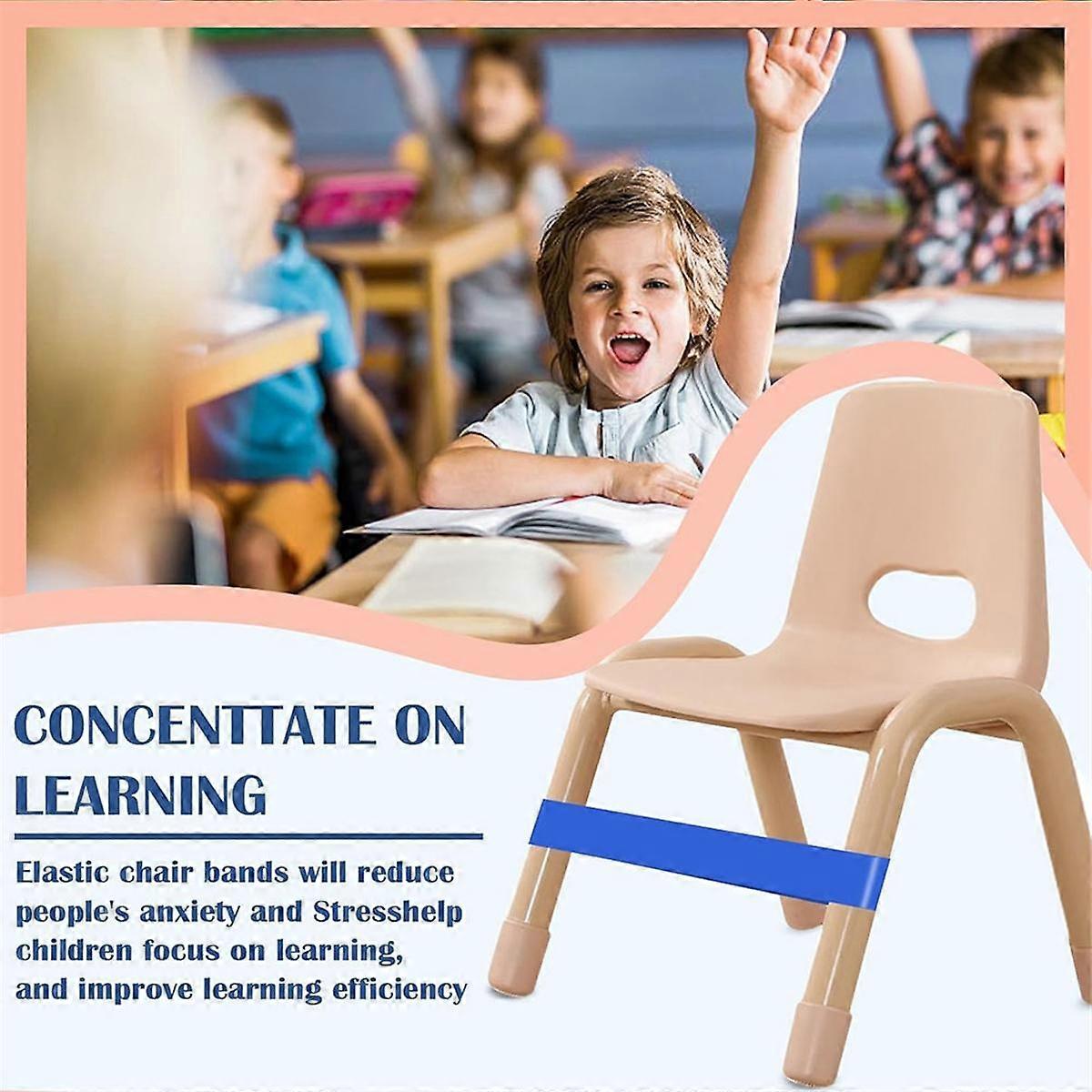 10Pack Chair Bands for Kids with Fidgety Feet, Rubber Bands for Chairs ...