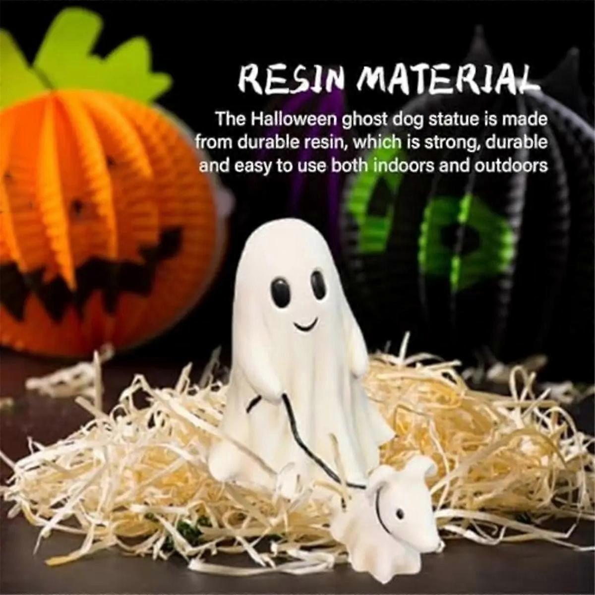 Ghost Walking Ghost Walking Dog Statue Halloween Ghost Decor Indoor ...