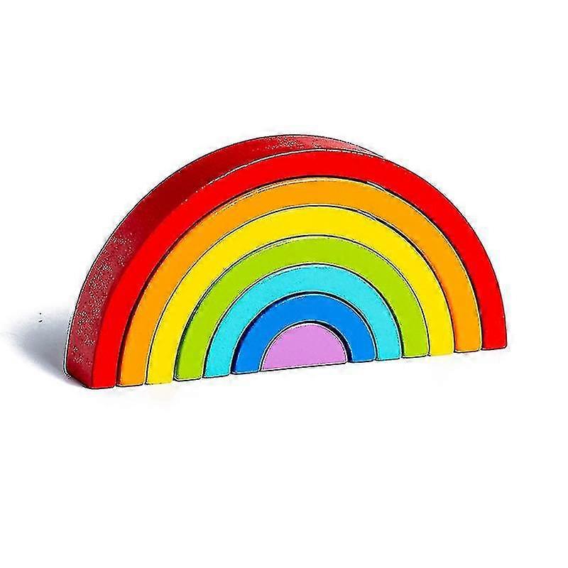 Bab Stacking/ Nesting /puzzles Wooden Tos Gift Building Blocks Rainbow ...
