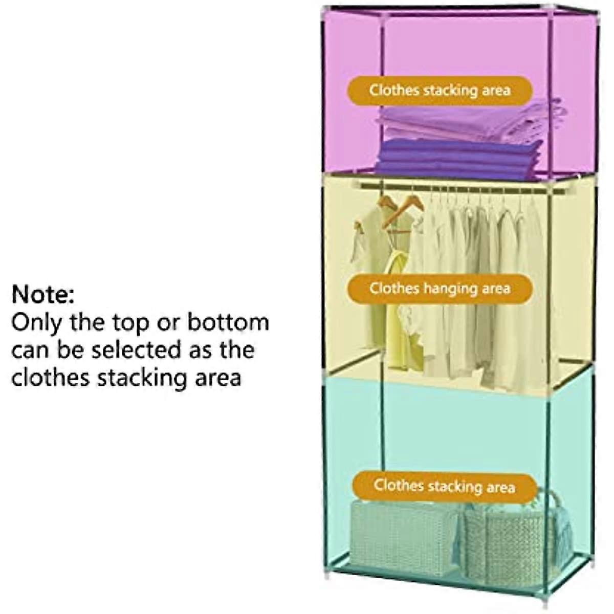 Portable Wardrobe 68x45x158cm Modern Canvas Wardrobe Easy Assemble ...