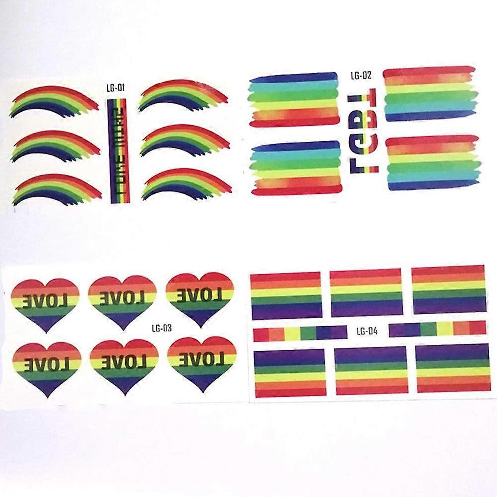 new40 Sheets Rainbow LGBT Temporary Tattoos Stickers Pride Day Tattoos ...