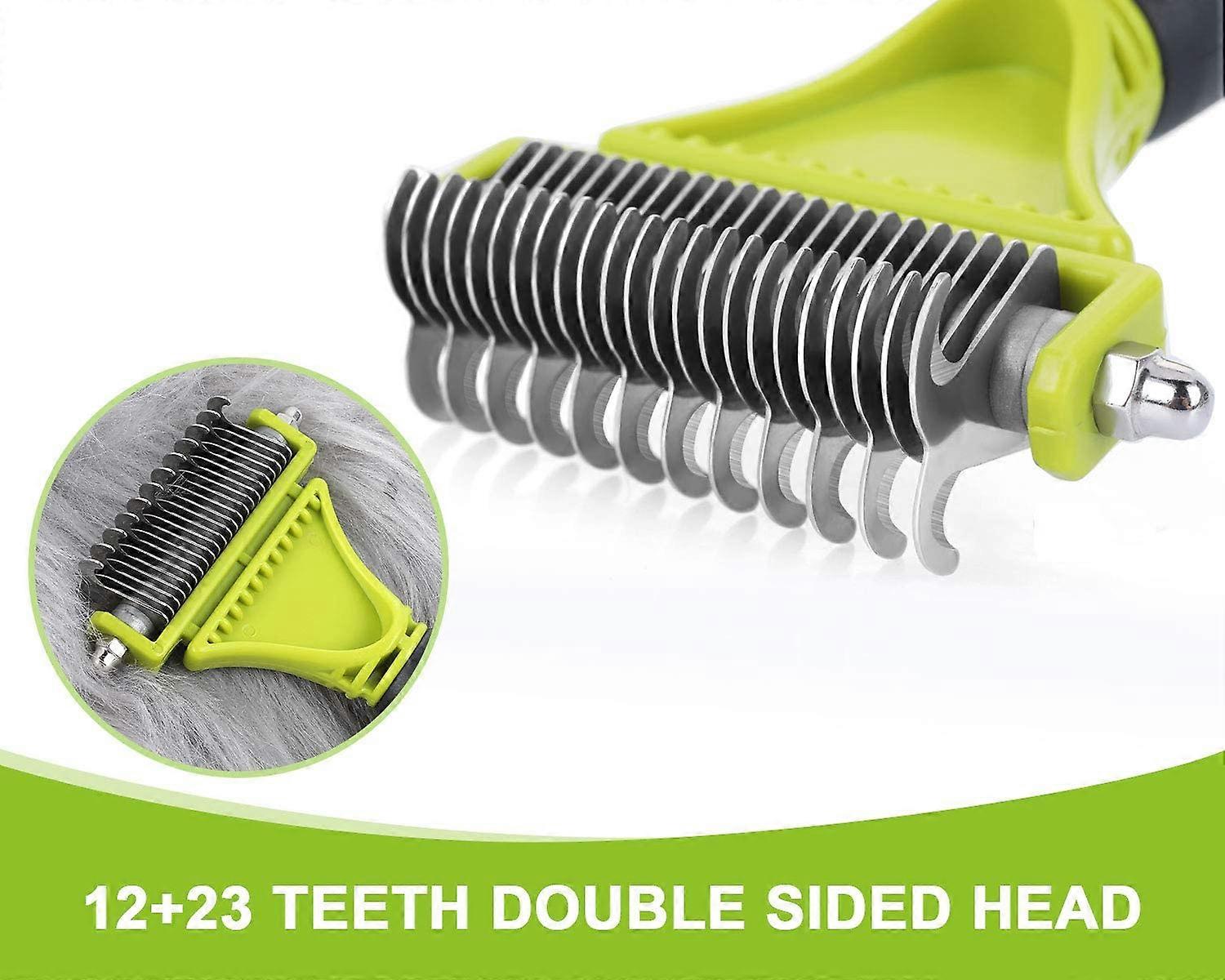 Grooming Dematting Comb Tool Kit - Double Sided Blade Rake Comb Grooming Comb - Removes Loose ...