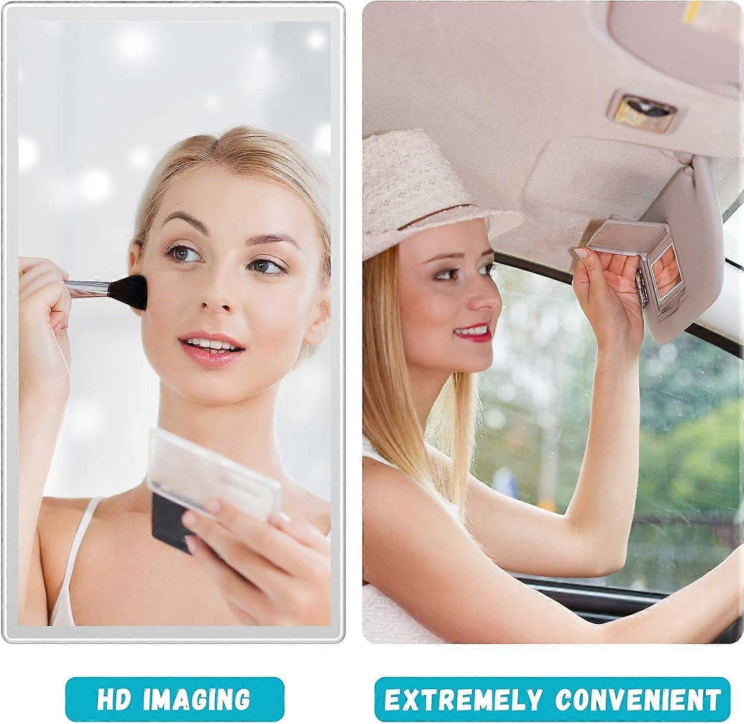 2 Pieces Car Visor Mirrors Makeup Mirror for Car Visor Stick on Car ...