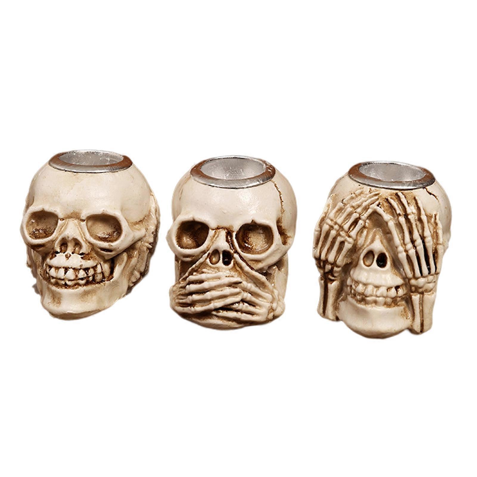 Spooky Skull Candle Holder Realistic Skeleton Bones Heat-resistant ...
