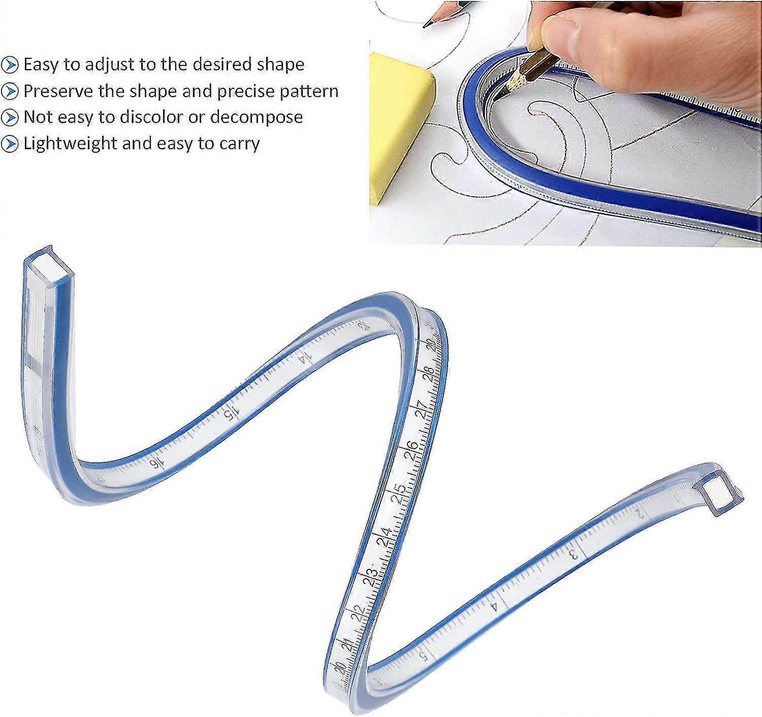 Flexible Curve Ruler, Plastic Bendable Measuring Tape Soft Measuring ...