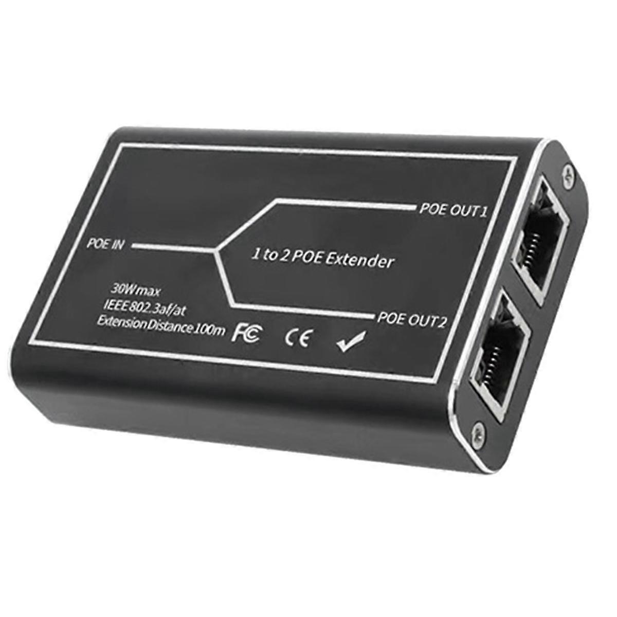 Gigabit POE Extender 2 Port 1000M Network Switch Repeater 30W IEEE802 ...