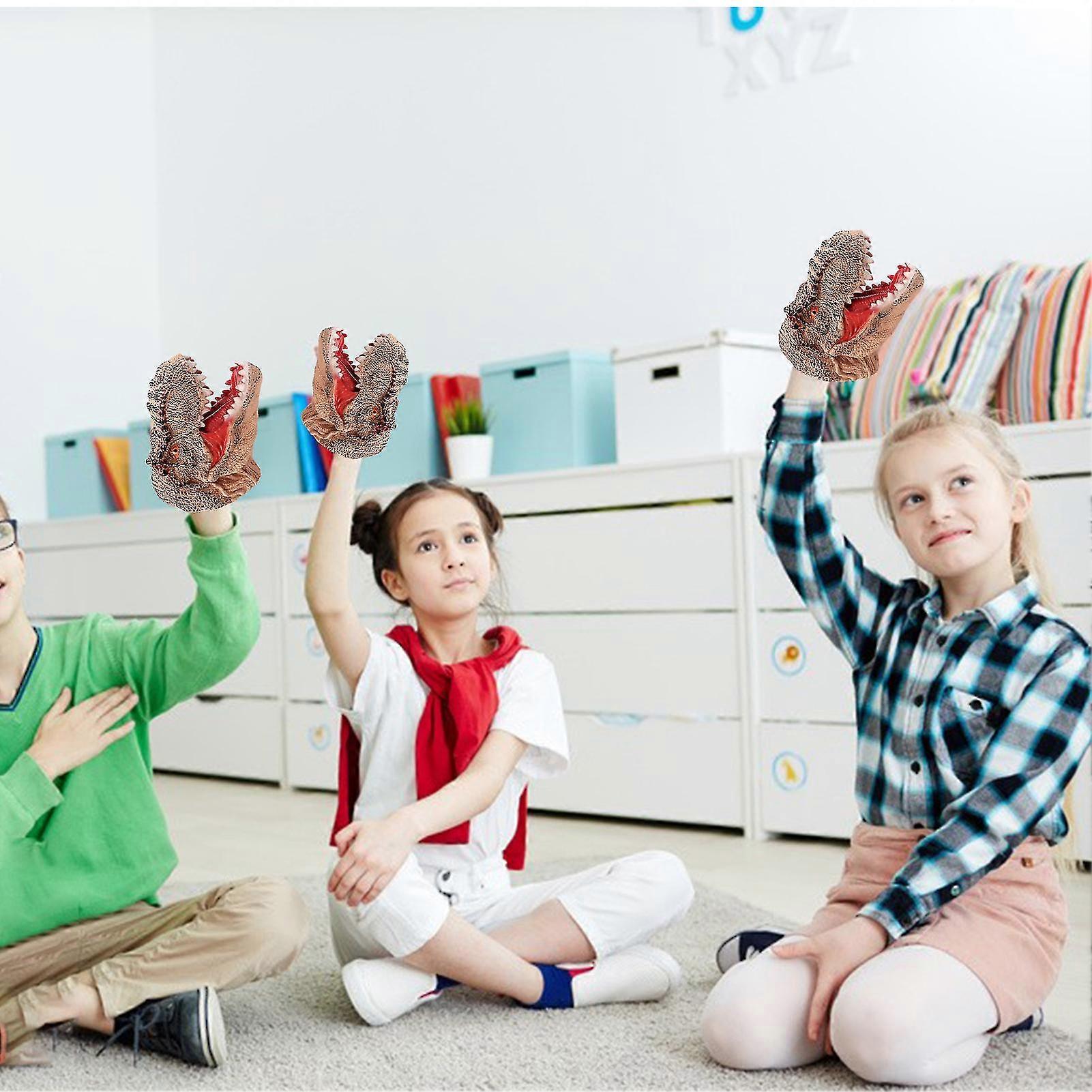 Dinosaur Puppet Realistic Dinosaur Head Hand Puppets Toy Flexible ...