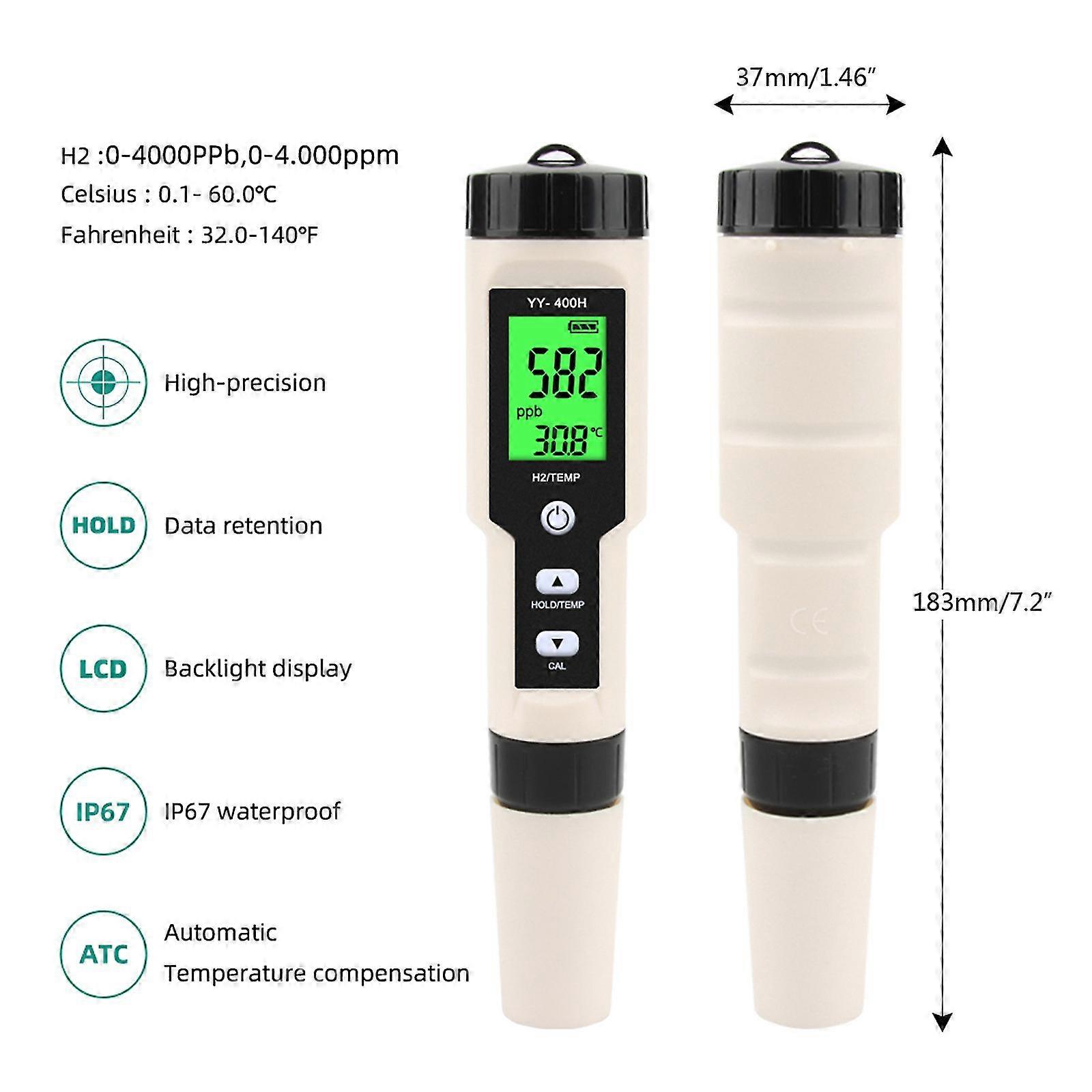 Hydrogen-rich H2 Meter With Backlight High Precision Hydrogen Meter For ...