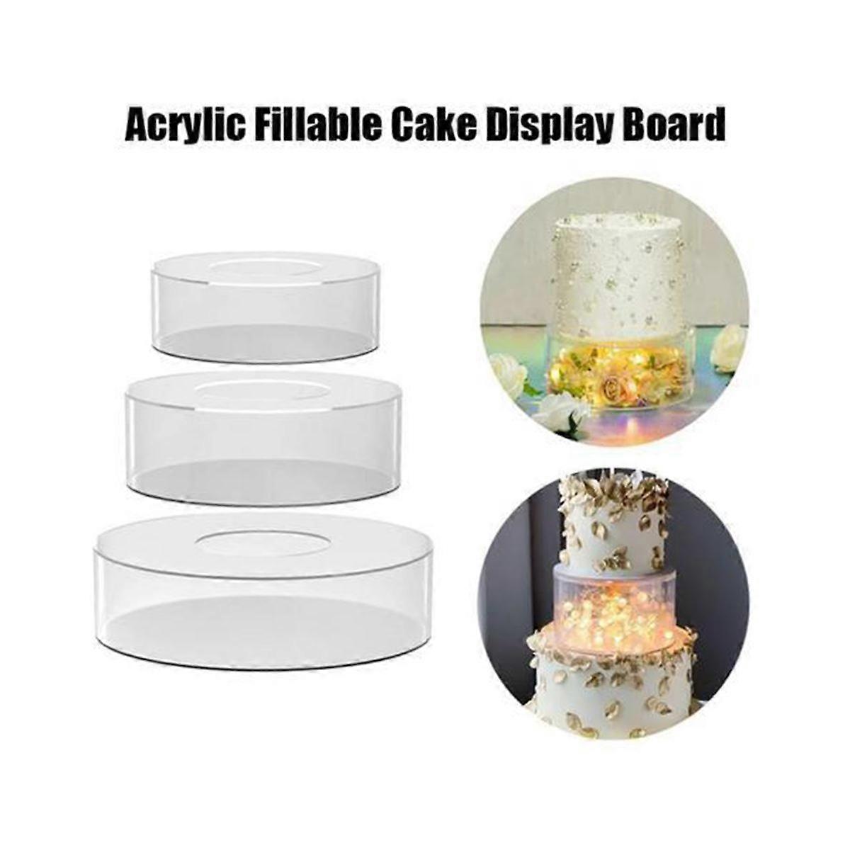 Clear Acrylic Cake Stands, Fillable Cake Box, Round Cake Display Box ...