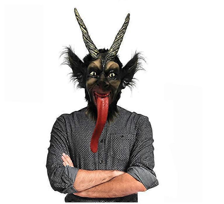 Horn Devil Demon Latex Mask Realistic Krampus Demon Mask Chirstmas ...
