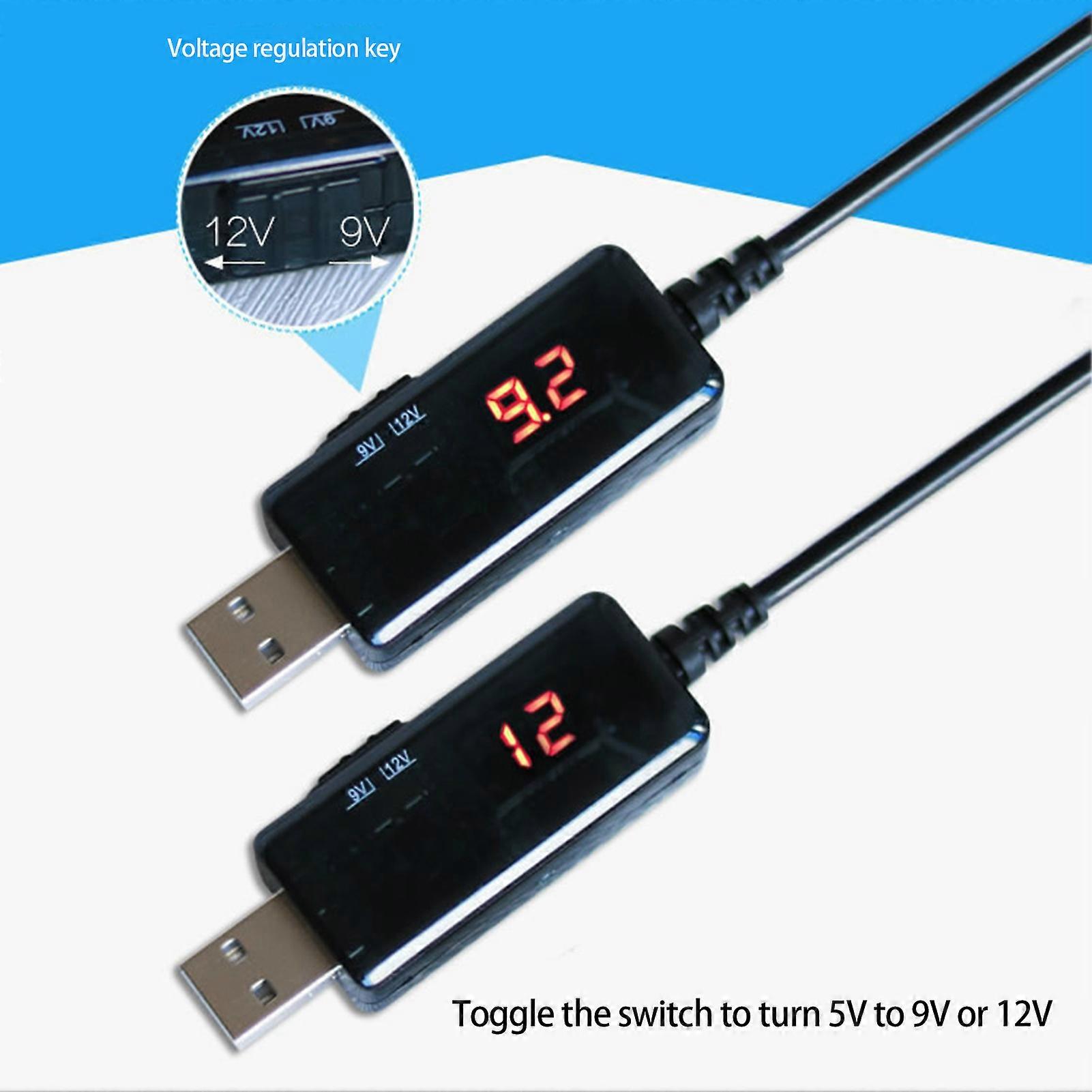 USB to DC Power Cable with DC5.5 to DC3.5 Adapter Voltage Increasing 5V ...