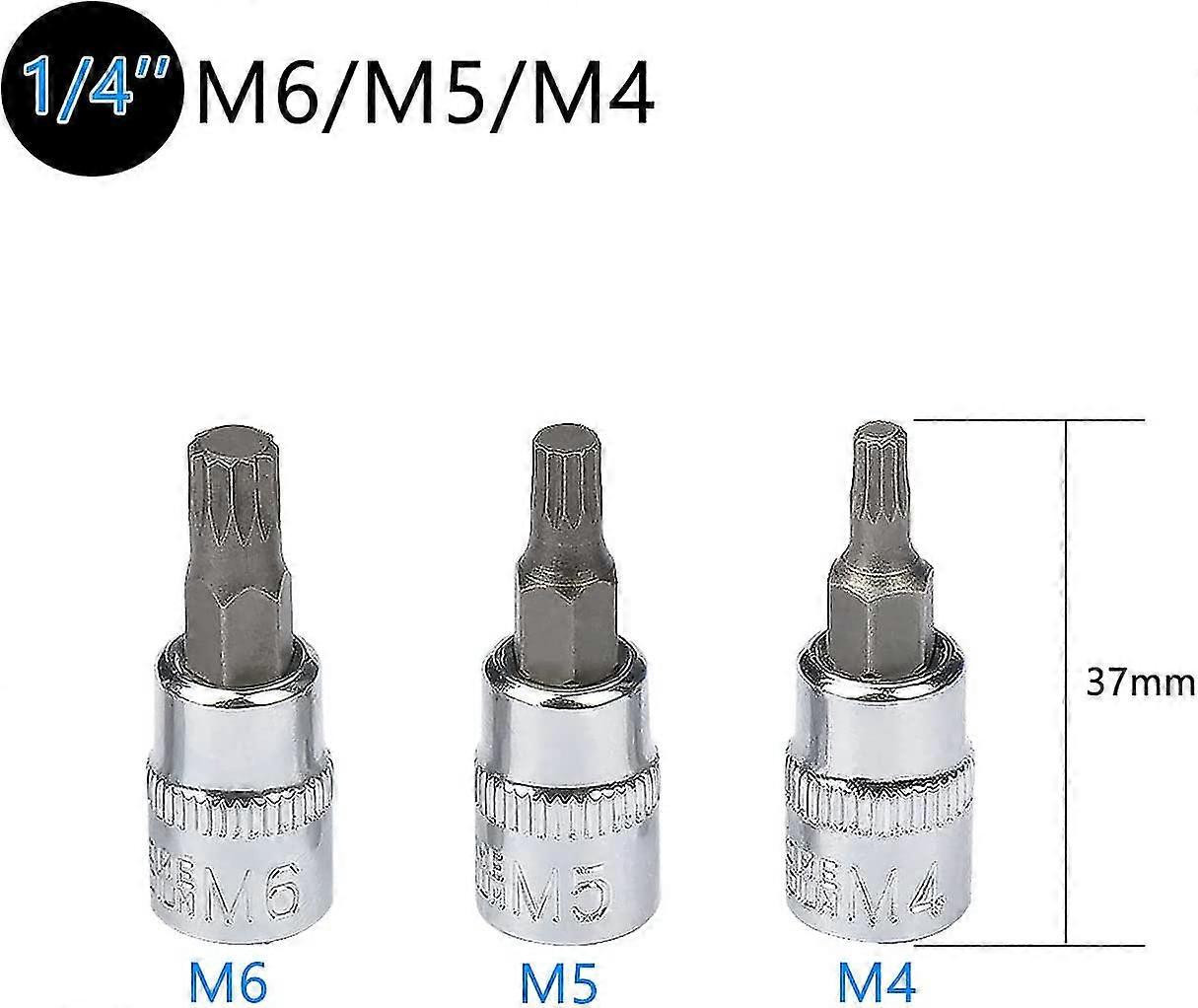 10 Piece M4 Spline Socket Set - M18 Torx - Triple Square Socket Set ...