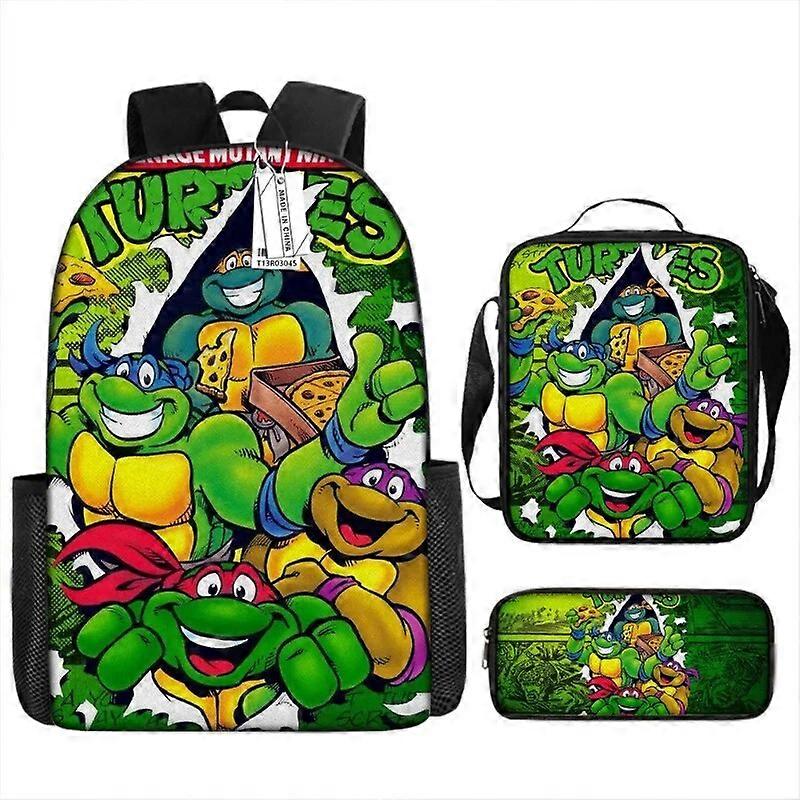 New Teenage Mutant Ninja Turtles Cartoon Shoulders Backpack Three-piece ...