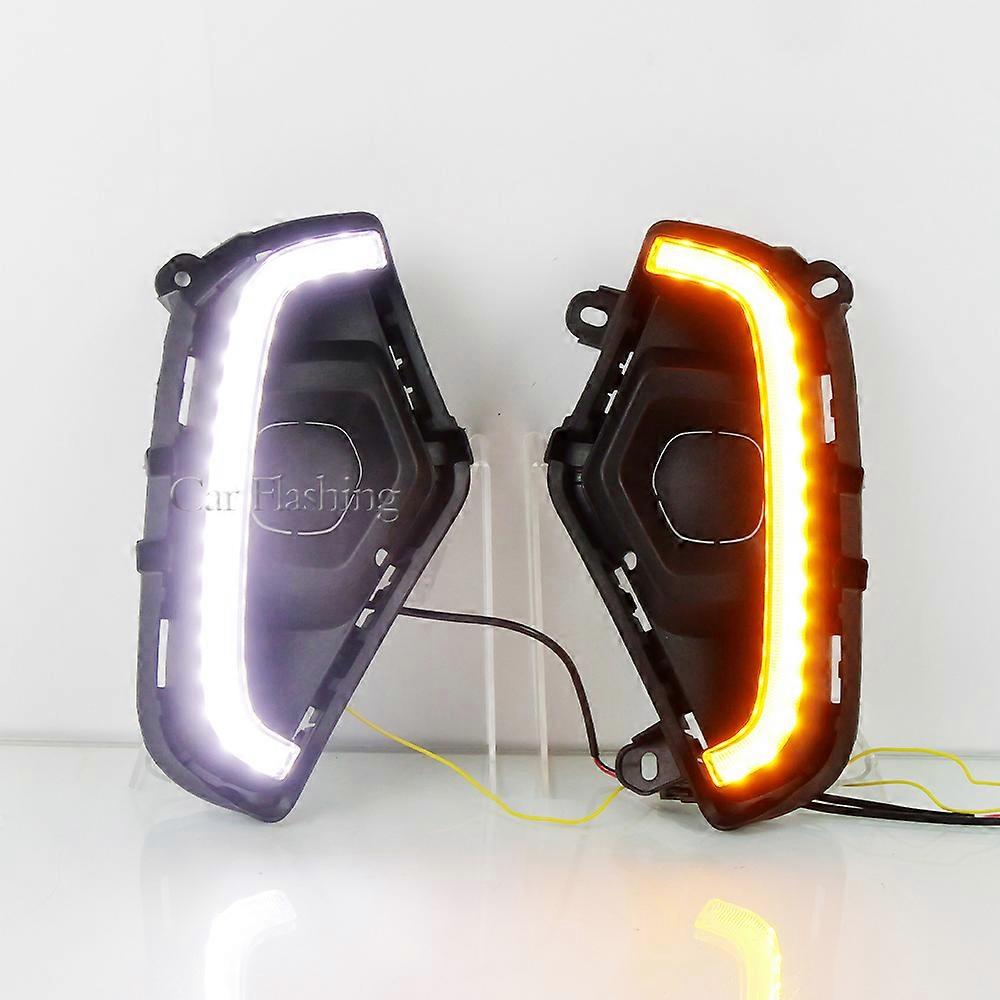 Car LED Daytime Running Light For Toyota RAV4 RAV 4 with Dynamic Turn Signal DRL Fog Lamp cover ...