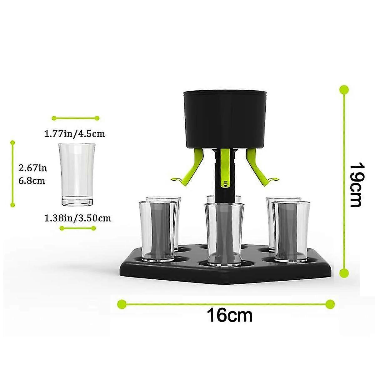 Six-Shot Glass Dispenser, Adjustable Liquid Dispenser, Party Drink ...
