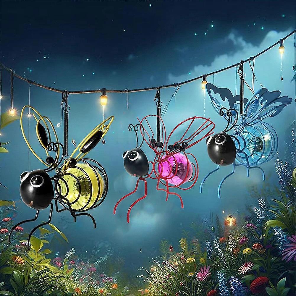 Solar LED Garden Light Bee Novelty Hanging Glow Insects with Flying ...