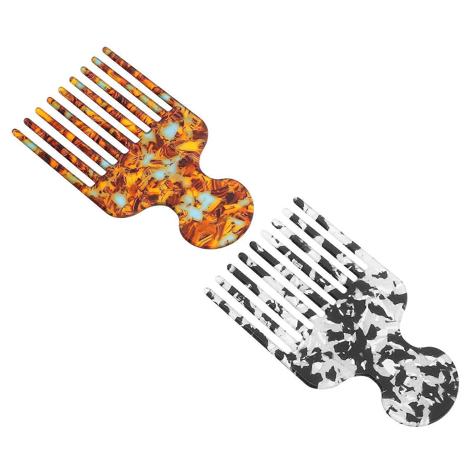2pcs Professional Afro Pick Comb Teeth Hair Detangling and Styling Comb ...