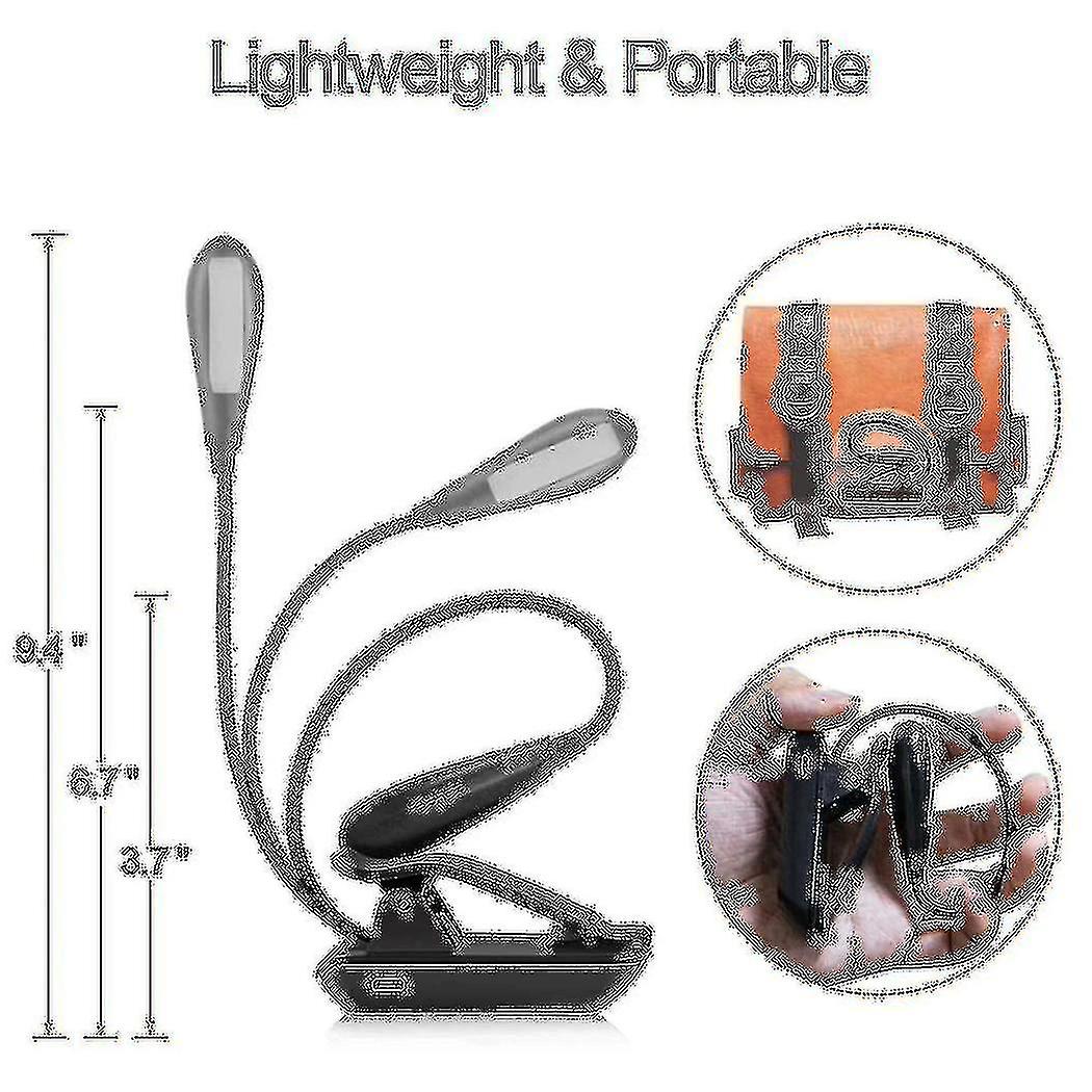 Rechargeable Amber Book Light - Reading Lights For Books In Bed With 7 ...