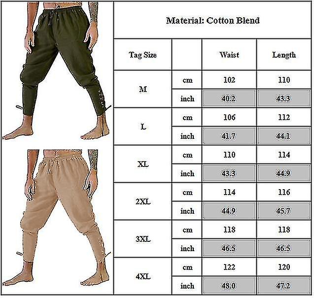 Men's Ankle Banded Pants Medieval Viking Navigator Pirate Costume ...