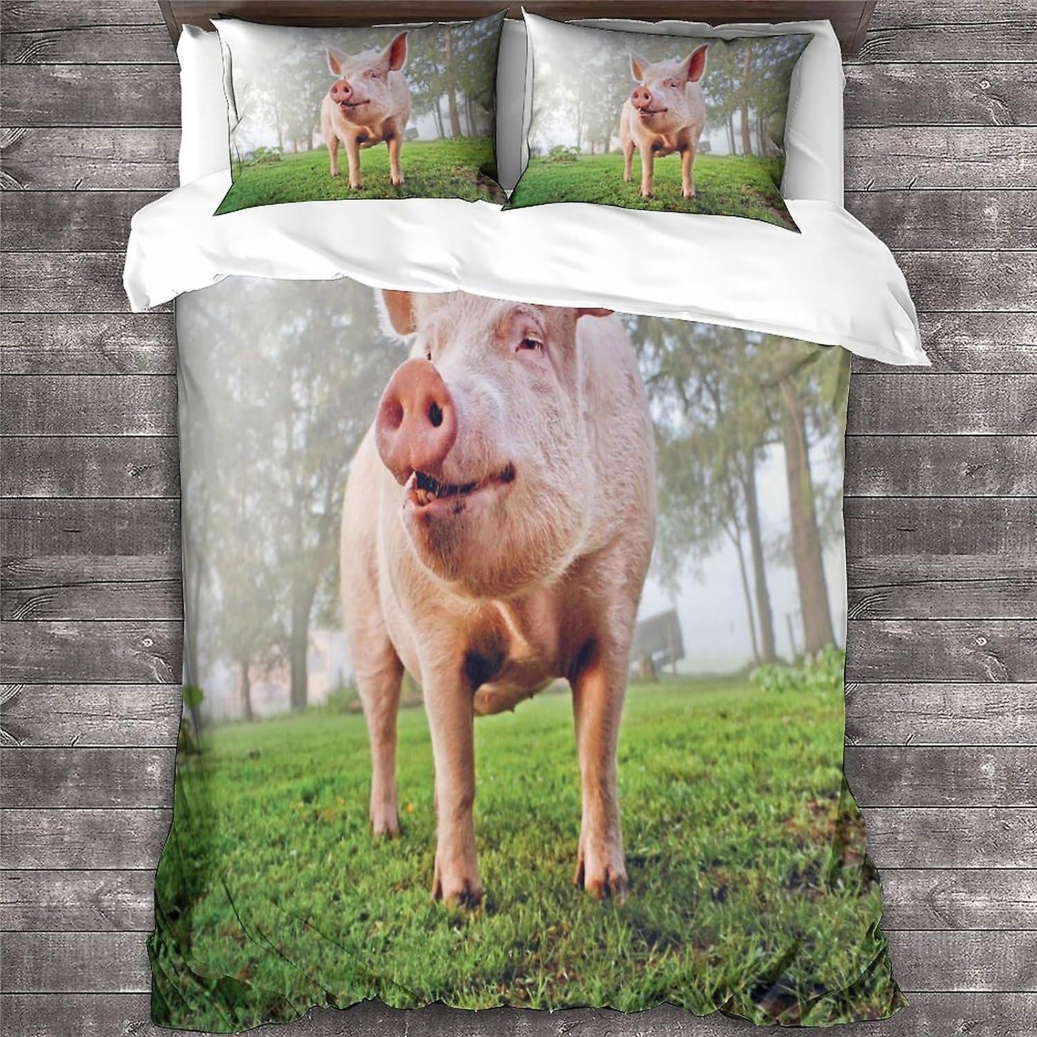 PACUM Pig Swine Duvet Cover with Pillowcases 3D Printed Bedding Set ...