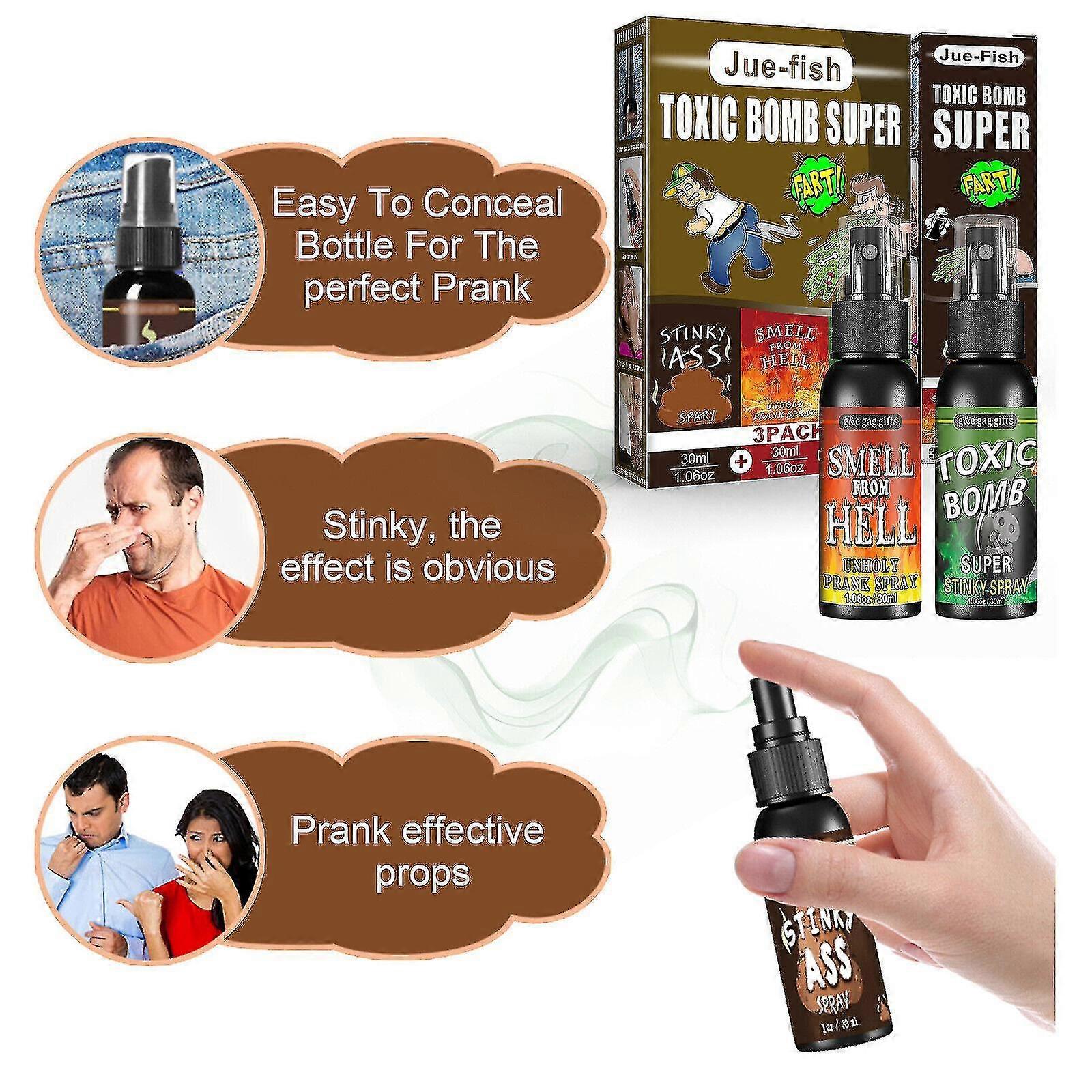 3pcs/set Extra Strong Long Lasting Stinky Ass Fart Spray - Hilarious ...