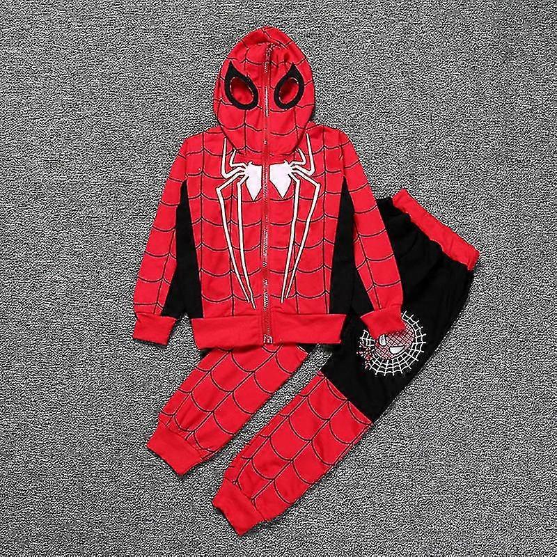 Kids Spiderman Costume Tracksuit Set Full Zip Hoodie Jacket Coat Pants ...