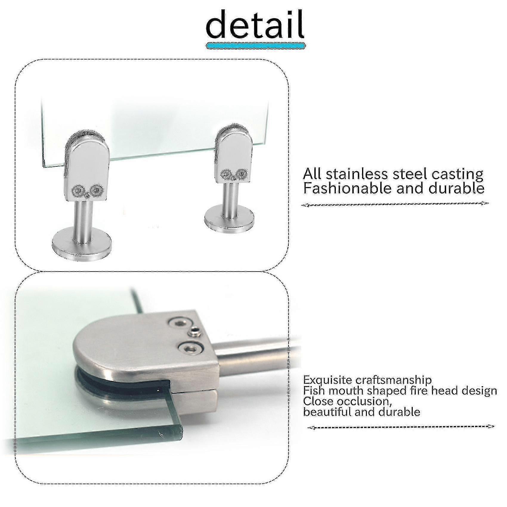4 Pcs Glass Clamps 304 Glass Bracket Adjustable Glass Clip 8mm Glass ...