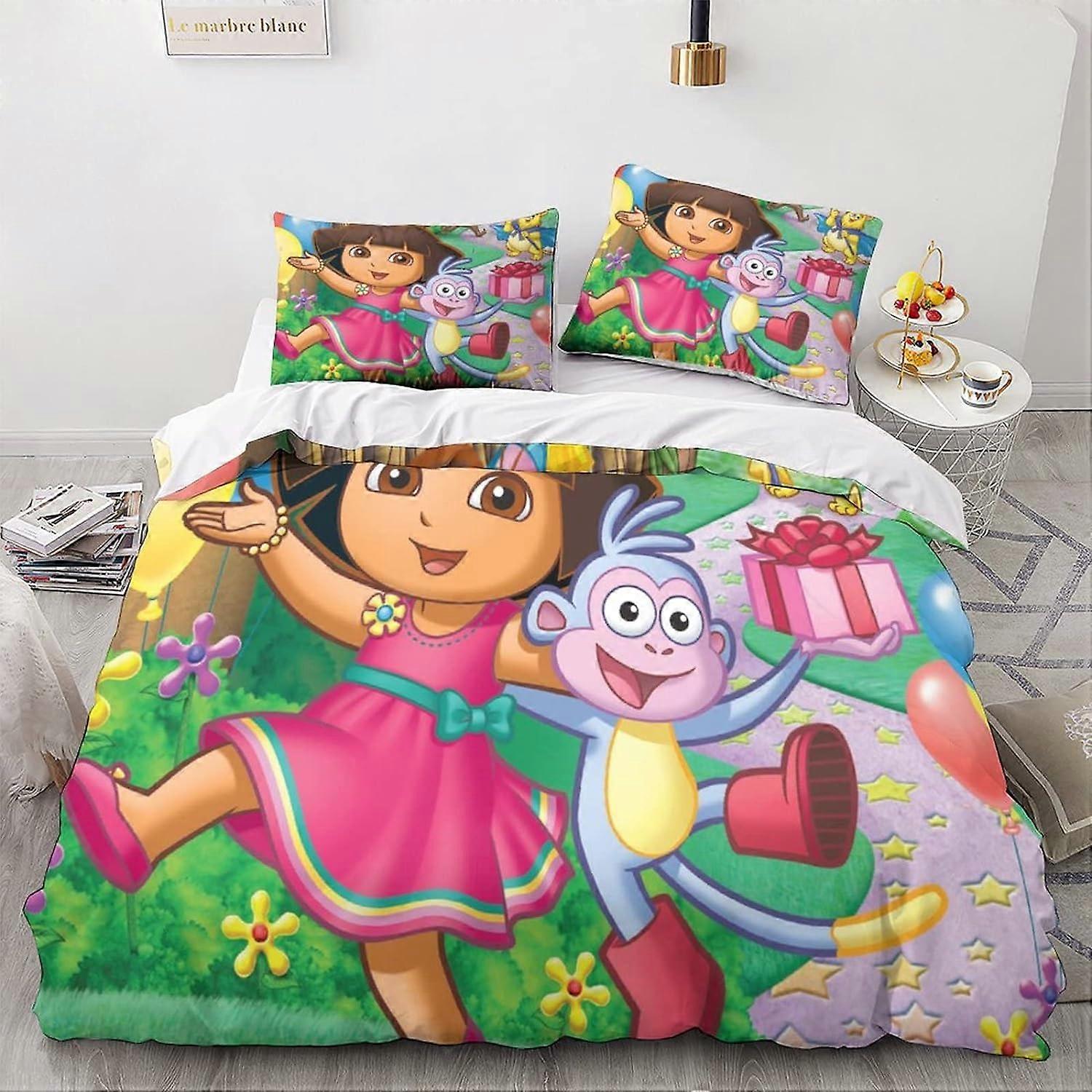 Dora The Explorer Microfiber Duvet Cover Set D,For Adults And Children ...