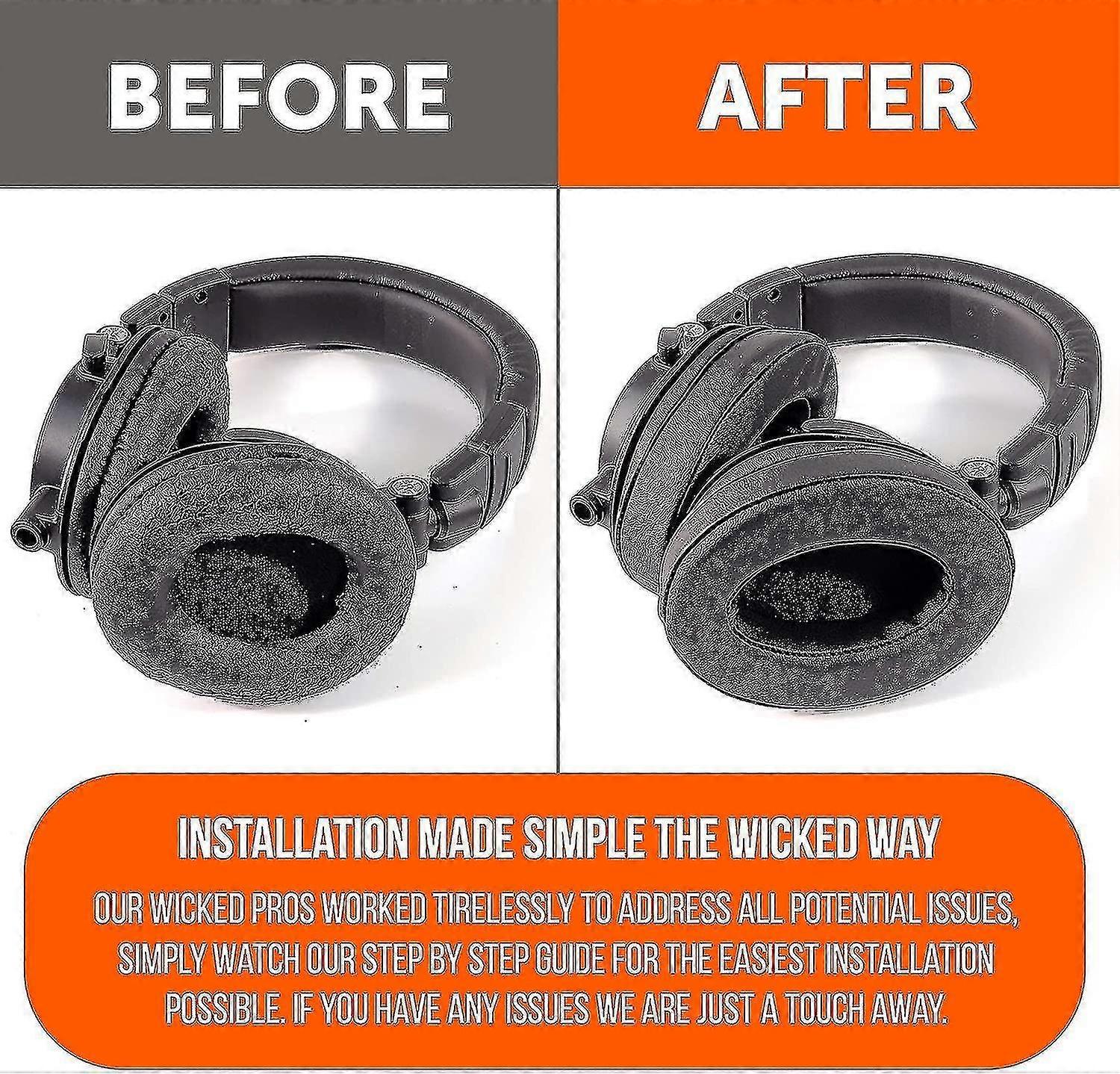 2024 Wicked Cushions Upgraded Replacement Earpads For Ath M50x - Fits ...