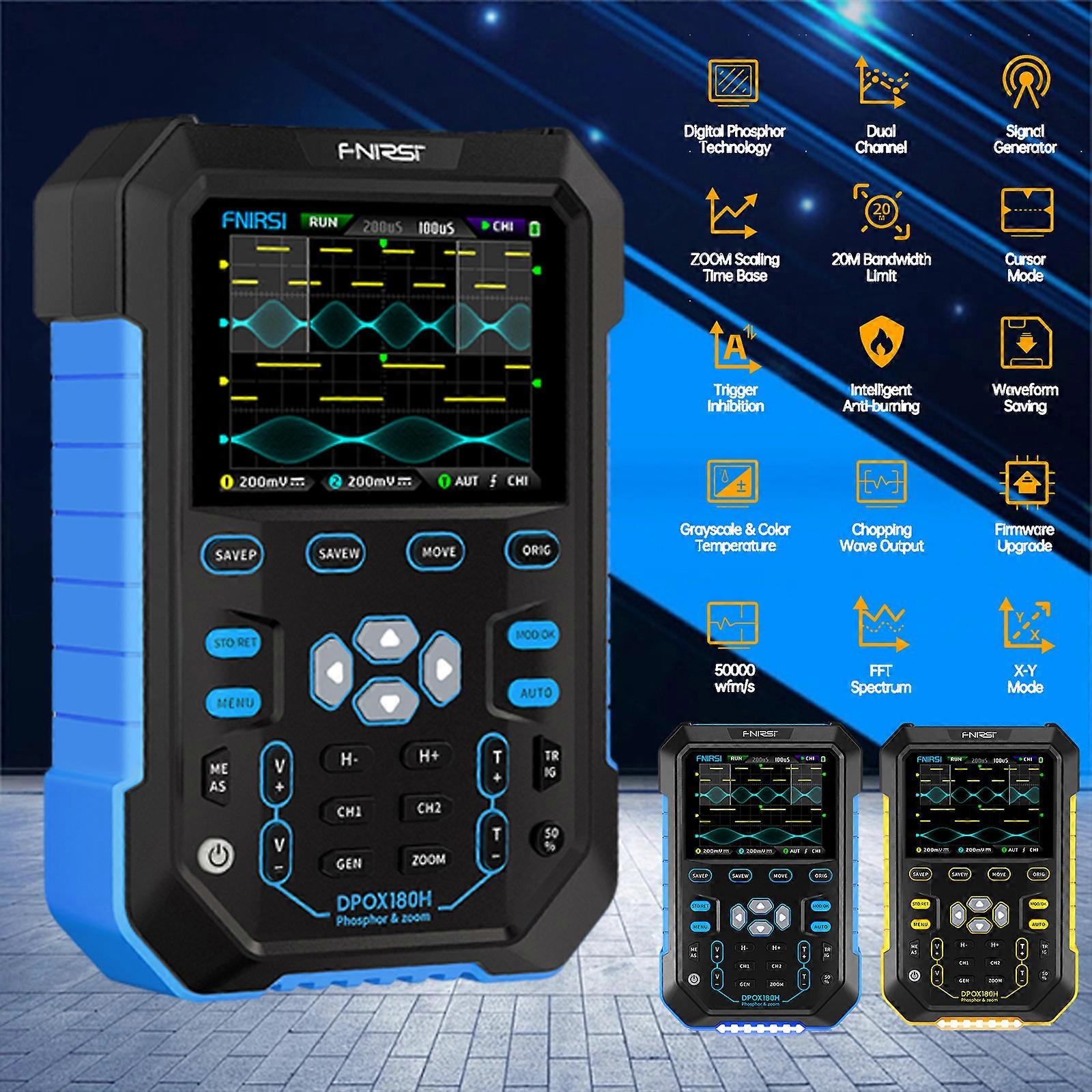 180MHz-3DB Handheld Dual Channel Digital Oscilloscope Signal Generator ...
